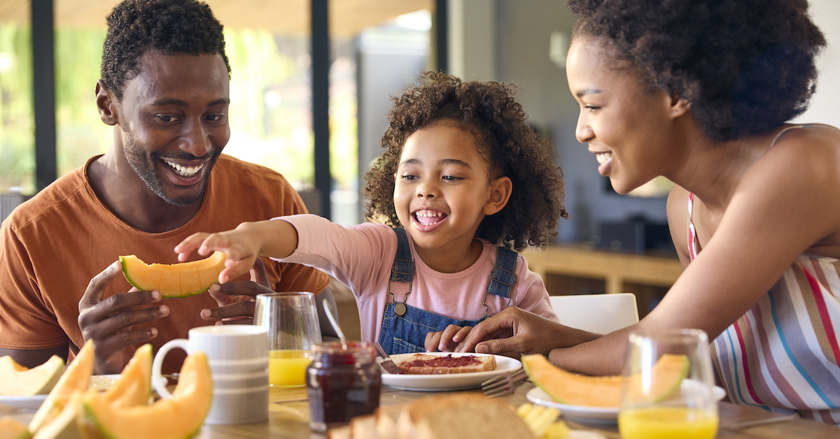 Family Eating Healthy Breakfast